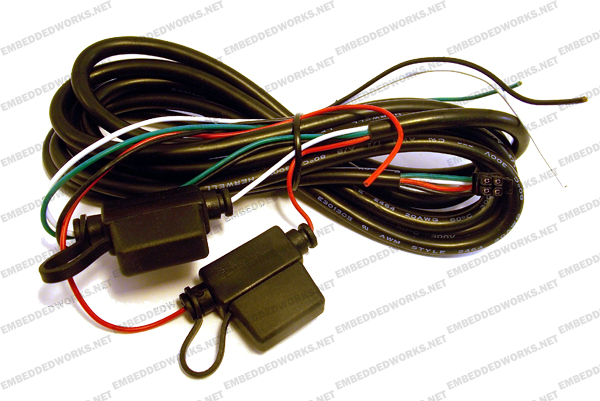 CalAmp 5C888 Power Harness, 4-Pin, 4-Wire with Fuse, 8 ft