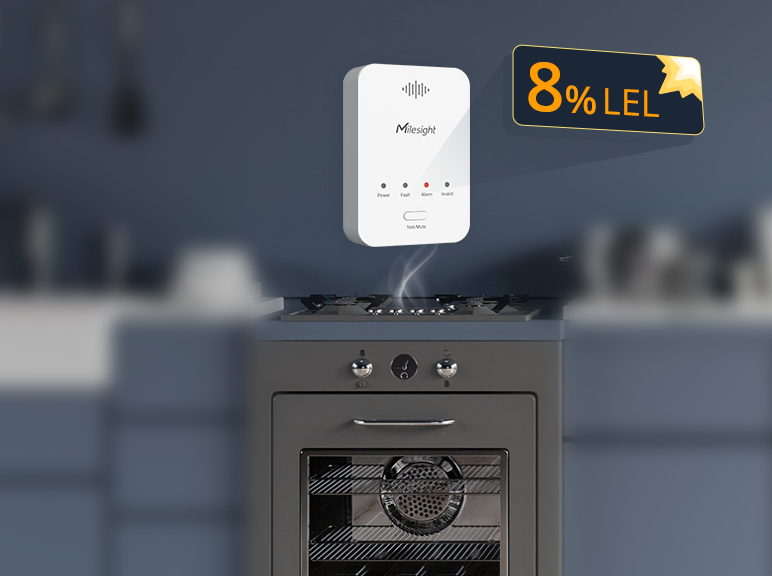 Milesight GS101 LoRaWAN Residential Gas Detector | 5 Years | Self-Test ...